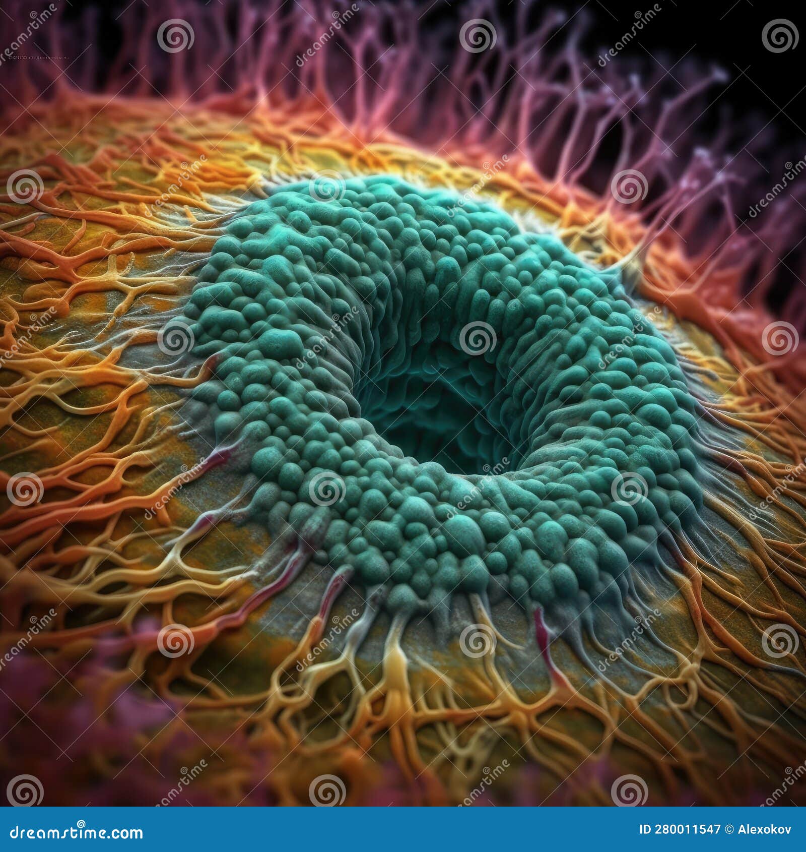 Vivid Cilia on Cell Surface in 4K Microscopic View for Medical ...