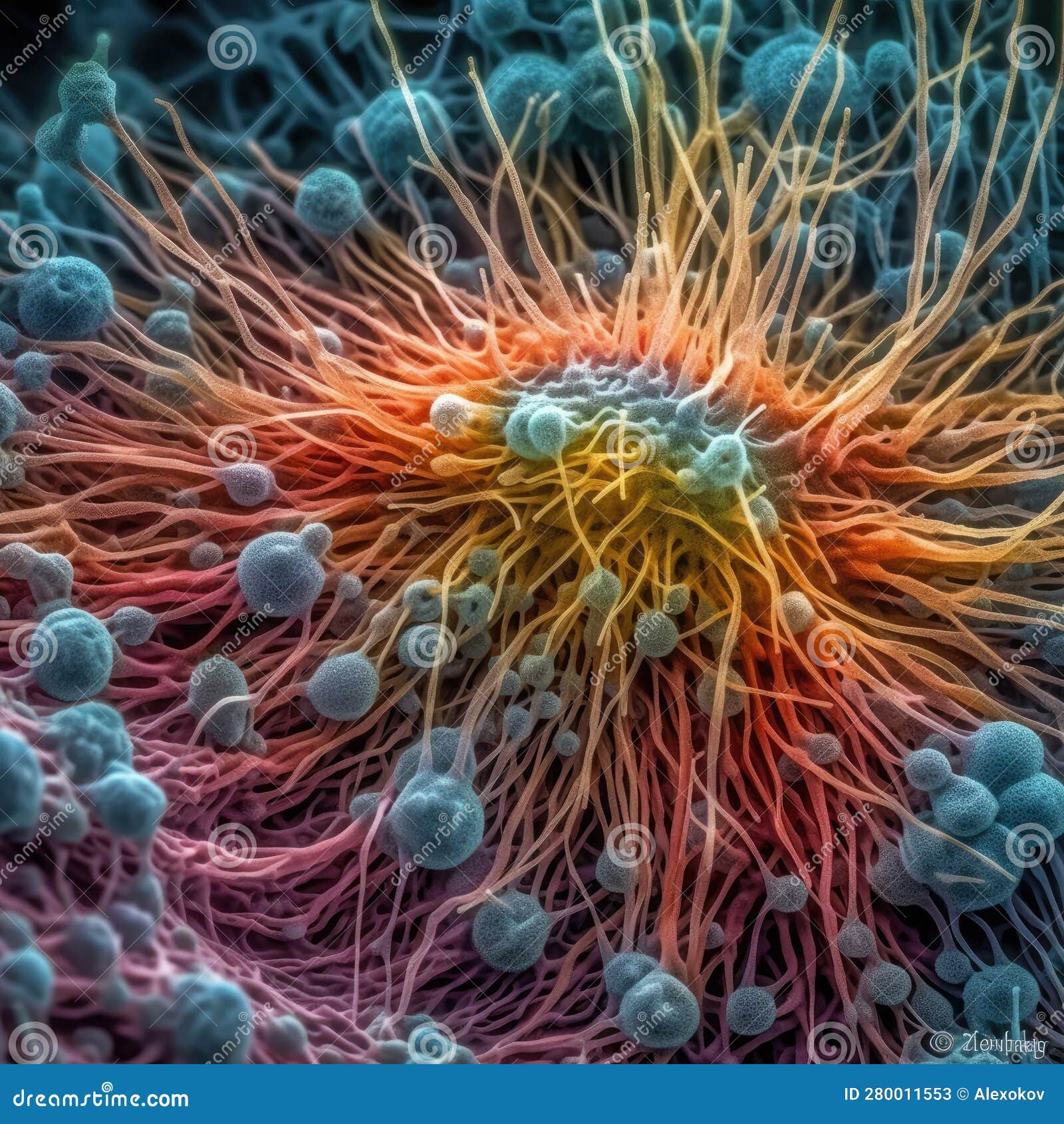 Vivid Cilia on Cell Surface in 4K Microscopic View for Medical ...