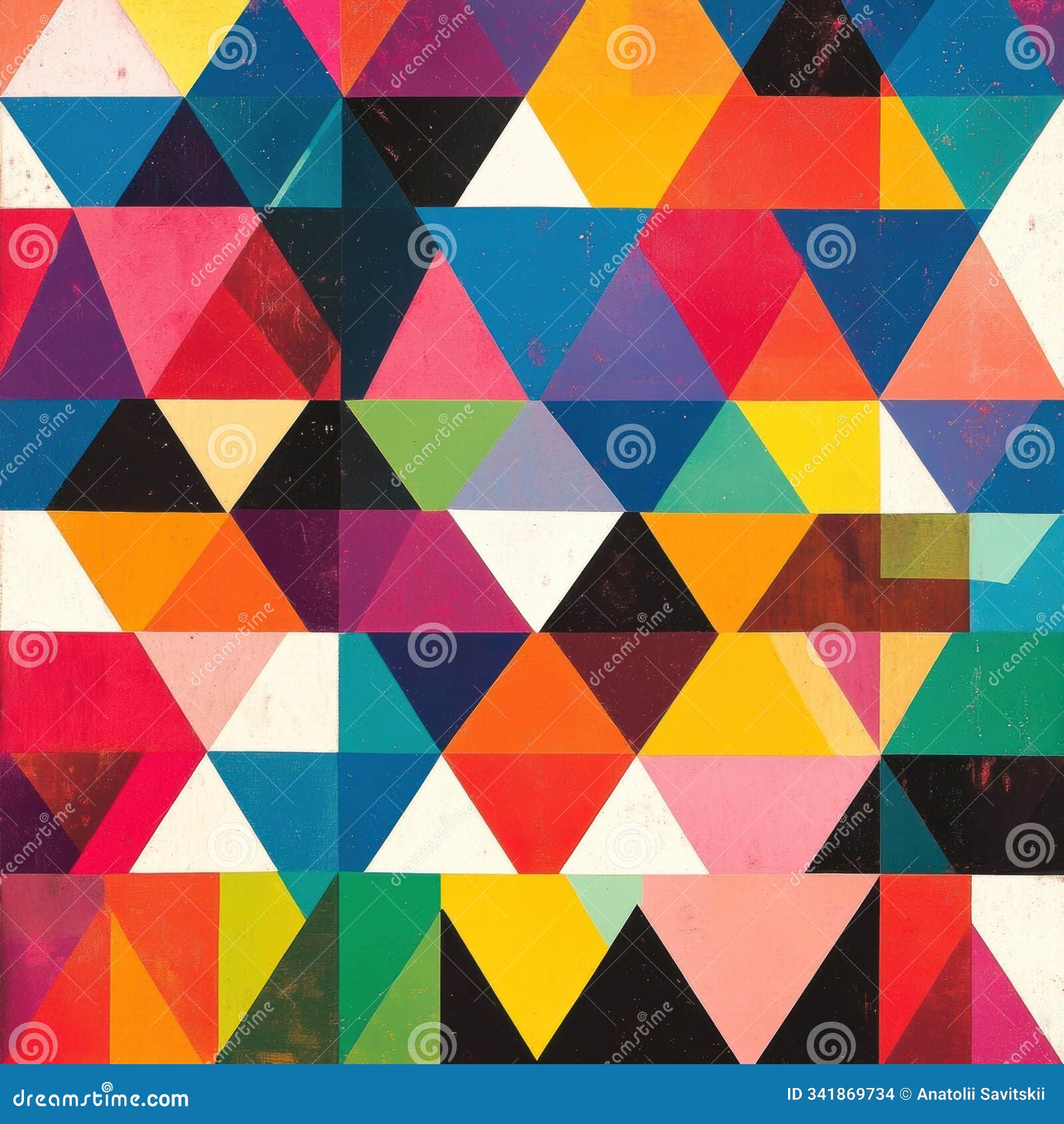 Vivid Color Combinations Create an Intricate Pattern of Triangles ...