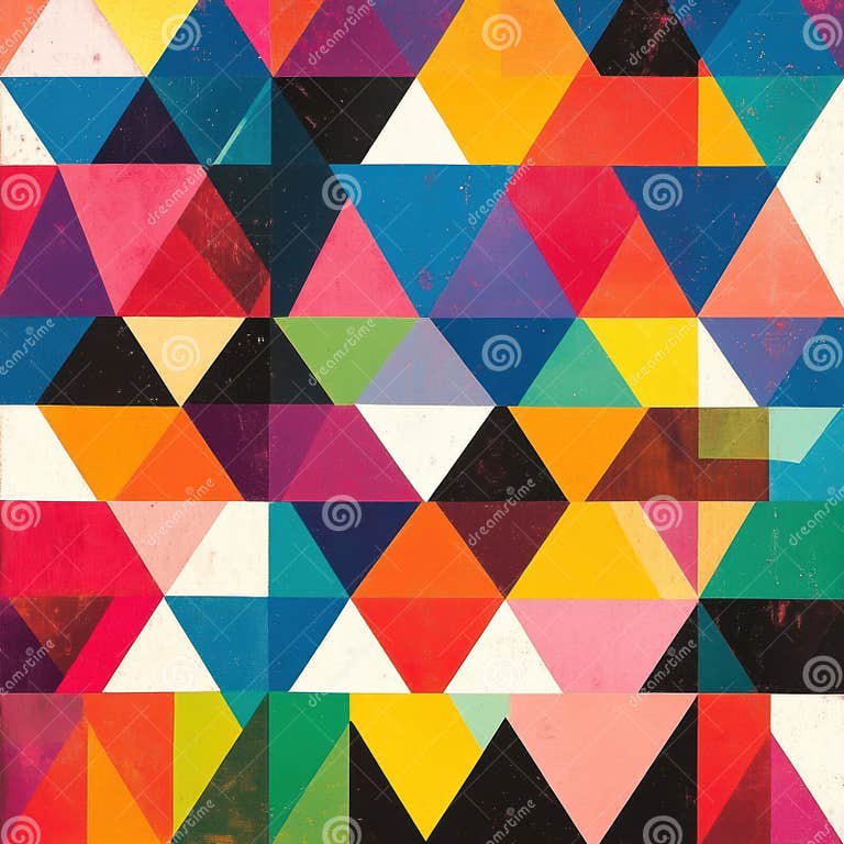 Vivid Color Combinations Create an Intricate Pattern of Triangles ...