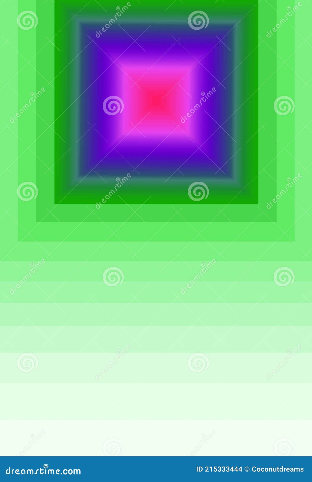 Vivid Color Pyramid with Gradient Green Multiple Layers Square Frame ...