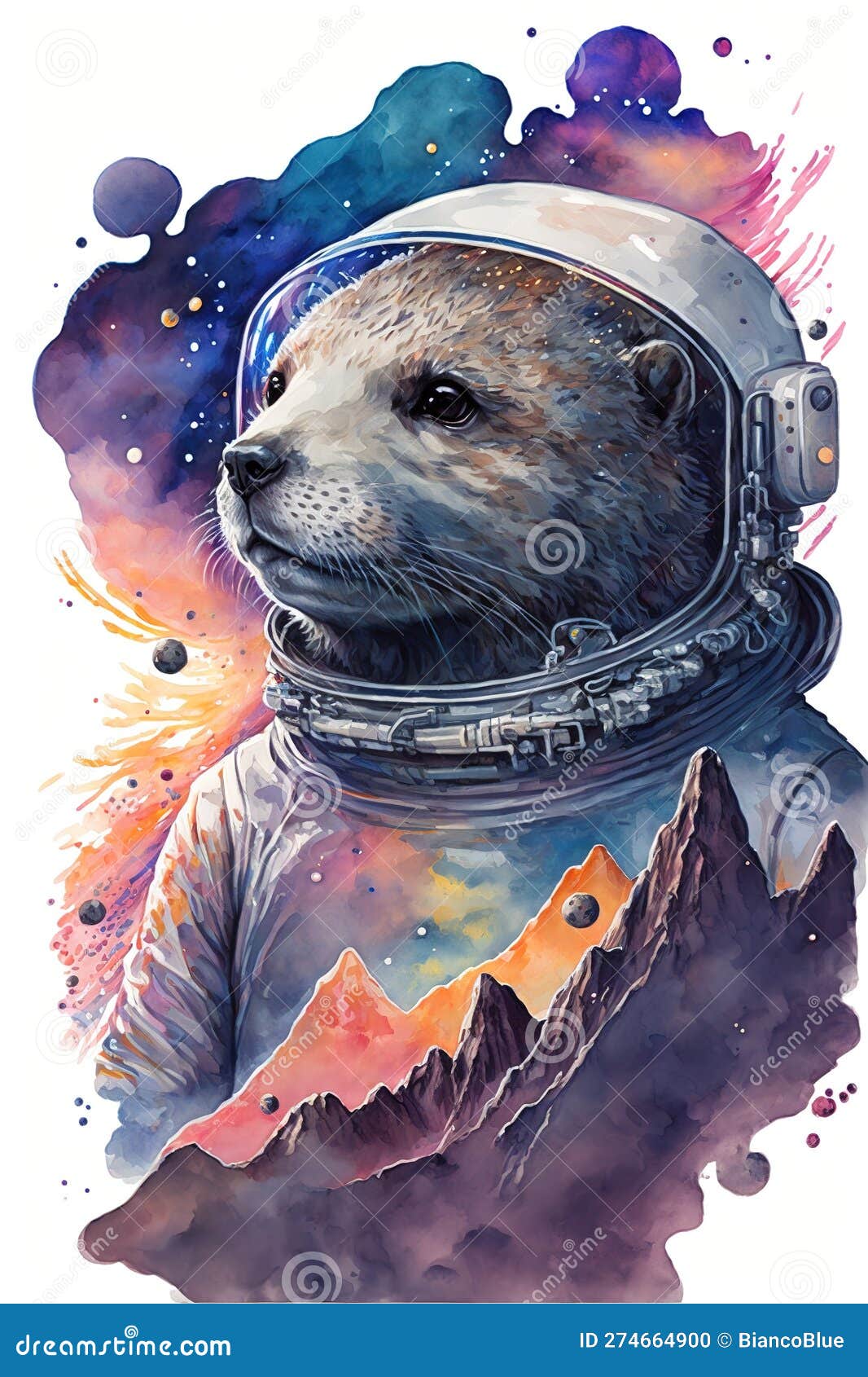Vivid Color Space Otter Wearing Spacesuit for Space Exploration Concept ... Vivid Color Space Otter Wearing Spacesuit for Space Exploration Concept ...