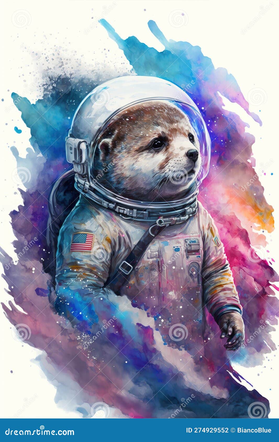 Vivid Color Space Otter Wearing Spacesuit for Space Exploration Concept ... Vivid Color Space Otter Wearing Spacesuit for Space Exploration Concept ...