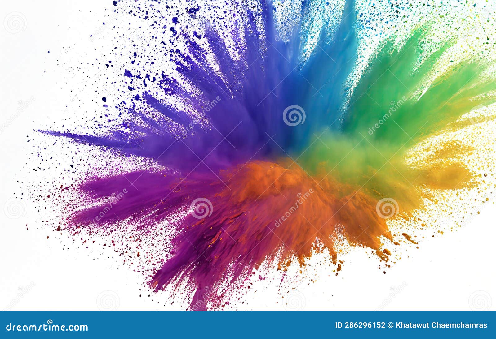 Vivid Color Splash: Colorful Powder Exploding in Abstract Design ...