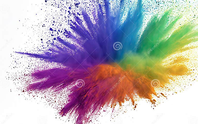 Vivid Color Splash: Colorful Powder Exploding in Abstract Design ...