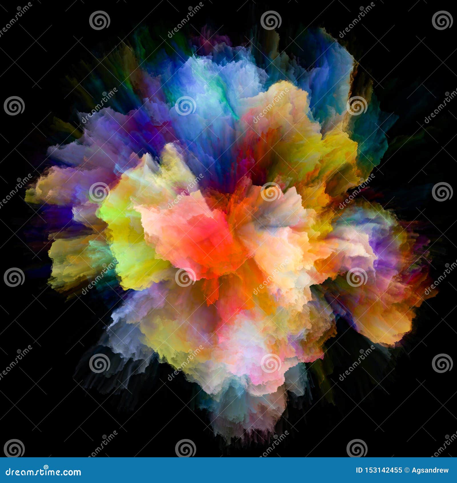 Vivid Color Splash Explosion Stock Illustration - Illustration of ...
