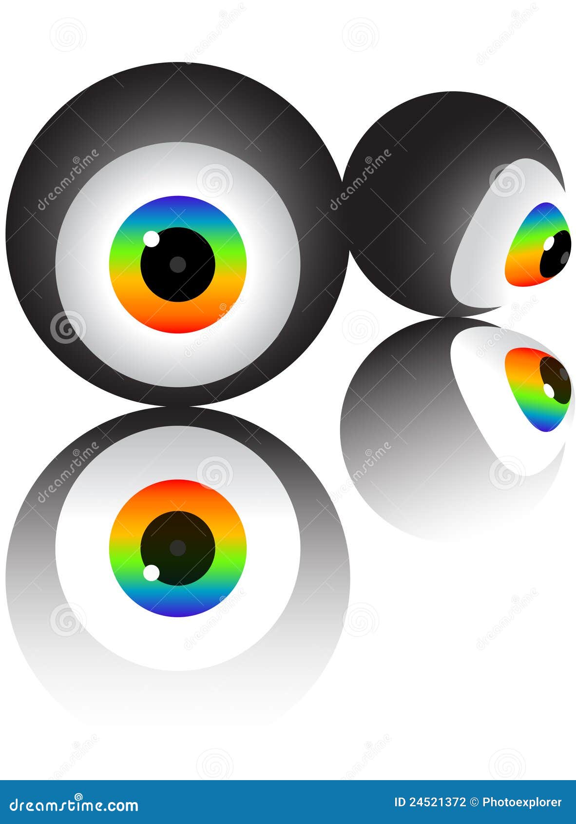 Vivid colorful eyeball stock illustration. Illustration of looking ...