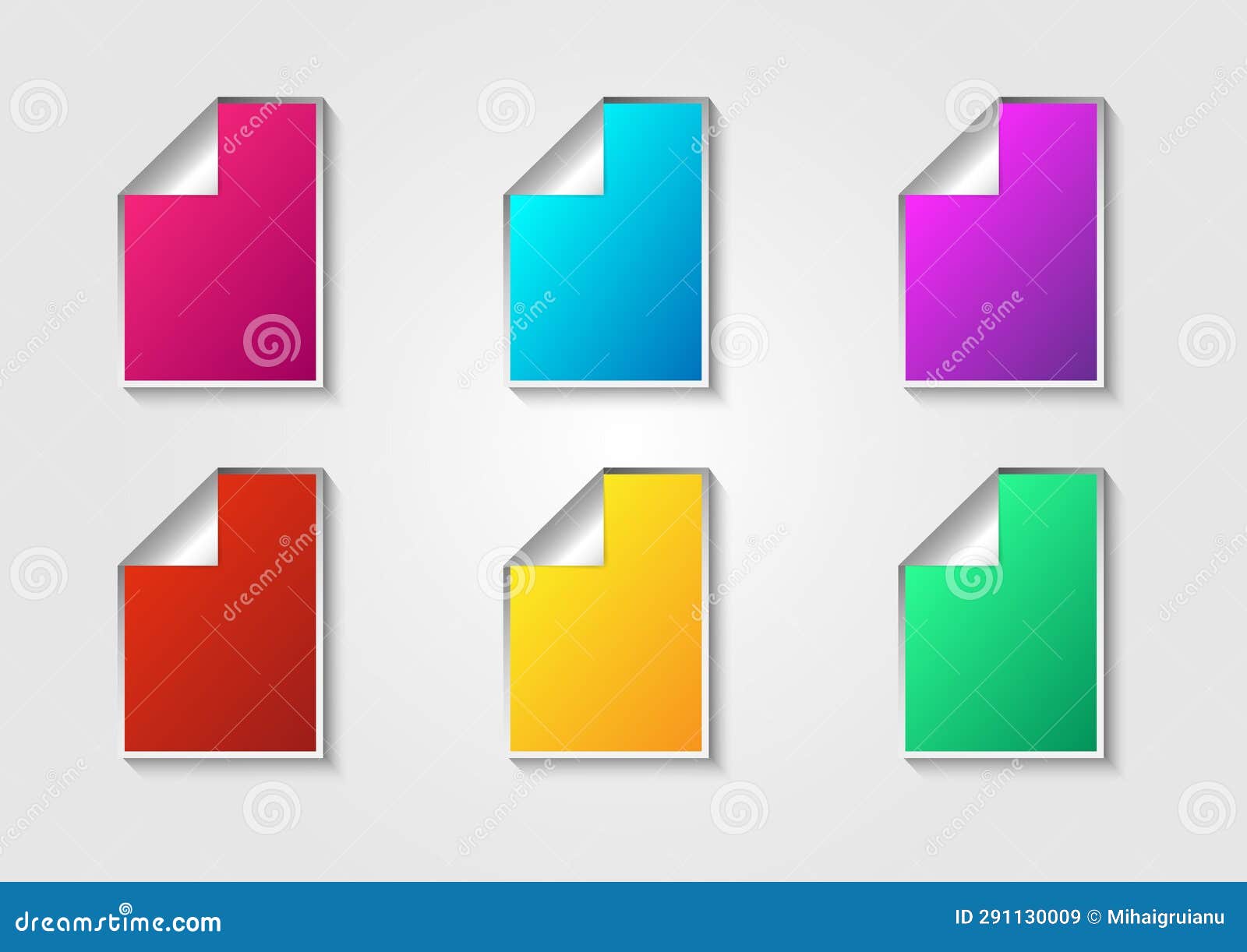 Vivid Colorful Paper Sheets on Flat Style Stock Illustration ...