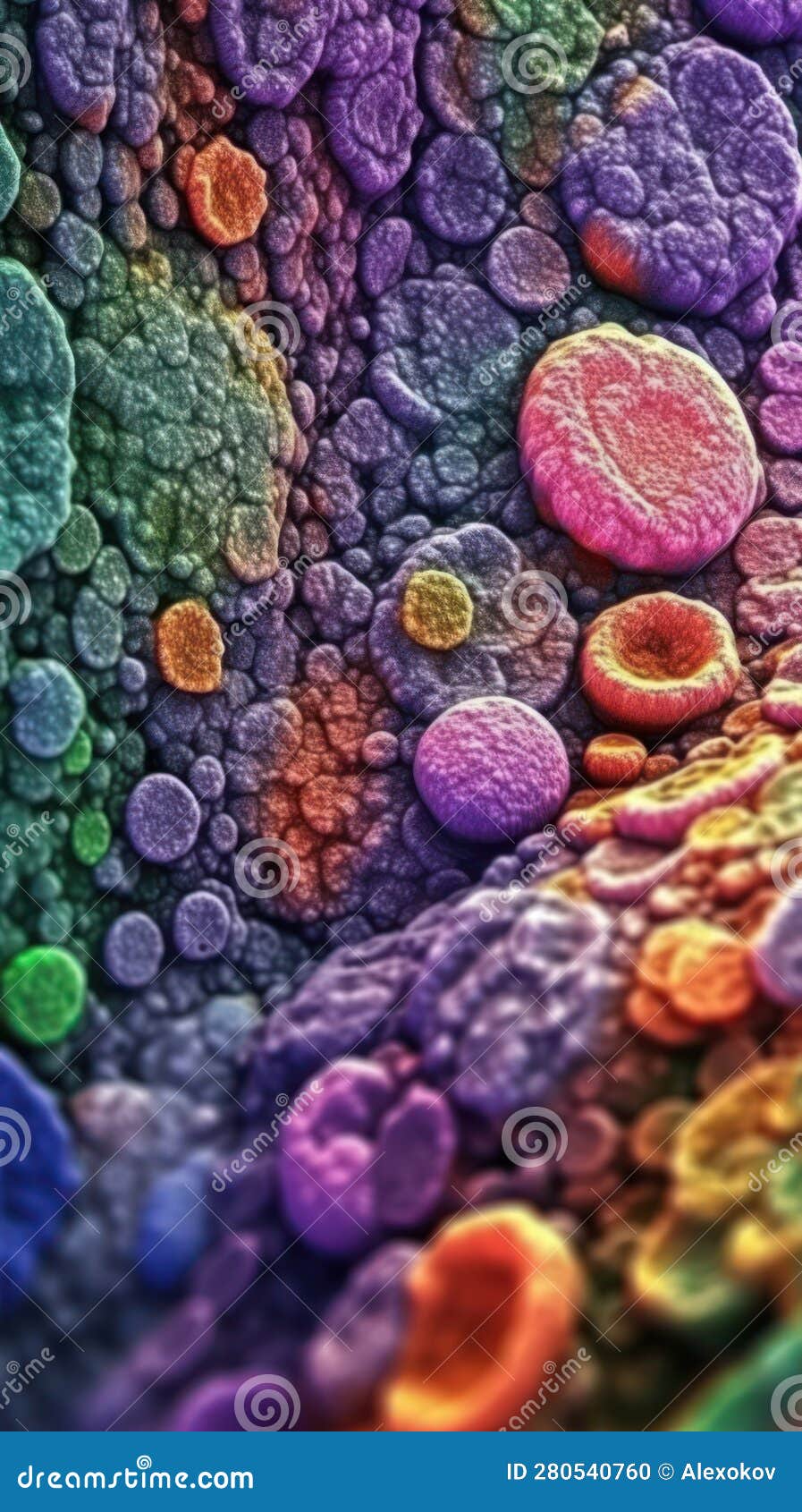 Vivid Colors of Adipose Cells Under the Electron Microscope . Stock ...