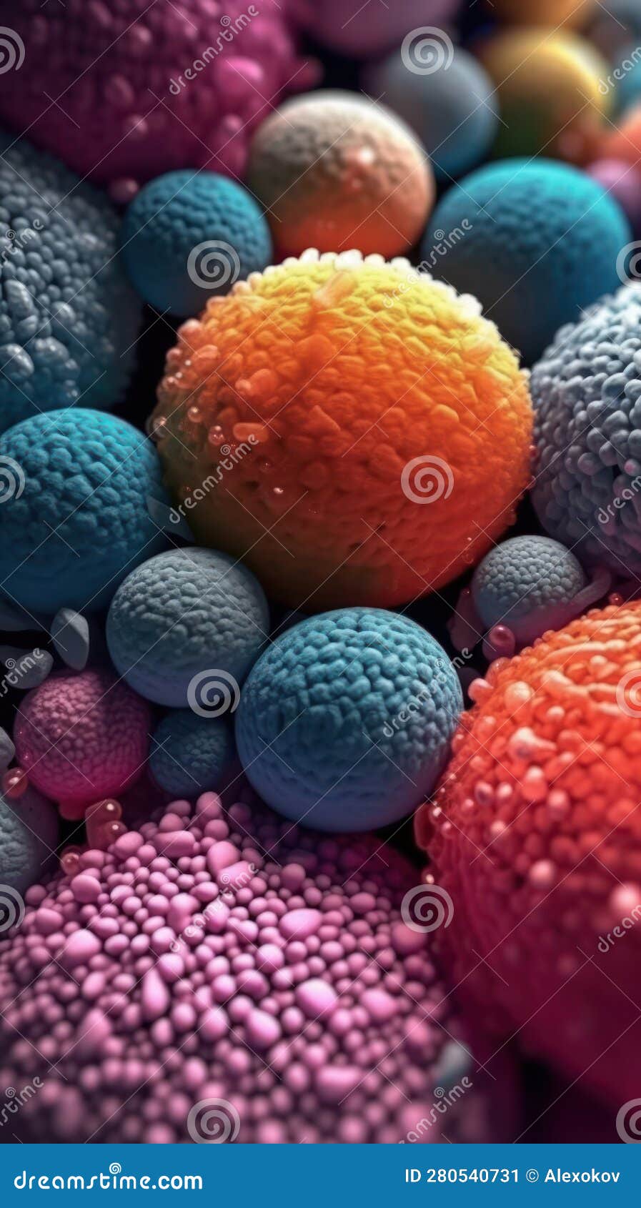 Vivid Colors of Adipose Cells Under the Microscope . Stock Illustration ...