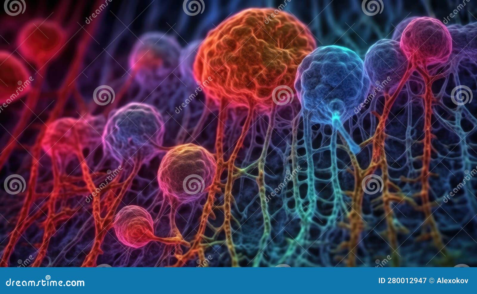 Vivid Colors of Bone Cells Under the Microscope. Perfect for Medical ...