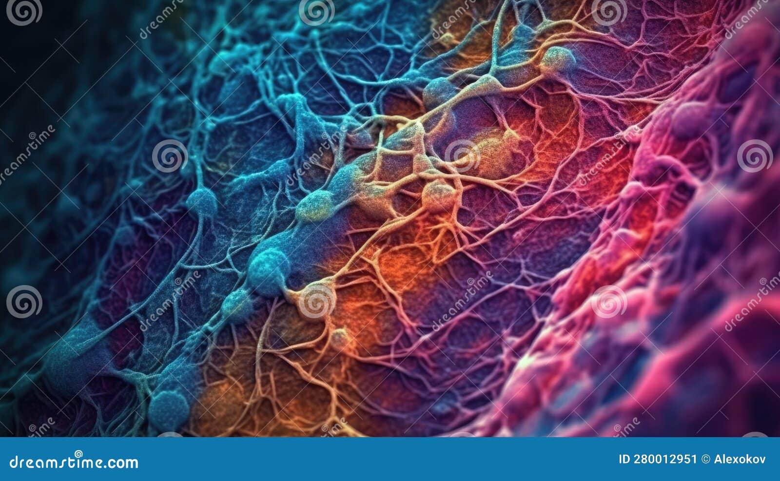 Vivid Colors of Bone Cells Under the Microscope. Perfect for Medical ...