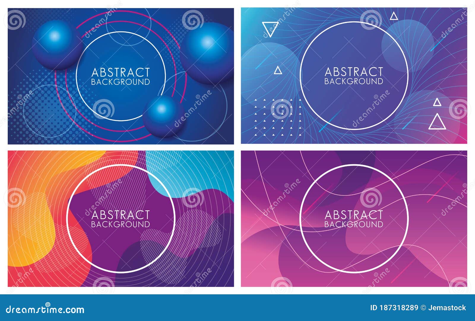 Vivid Colors and Fluids Set of Abstract Backgrounds Stock Vector ...