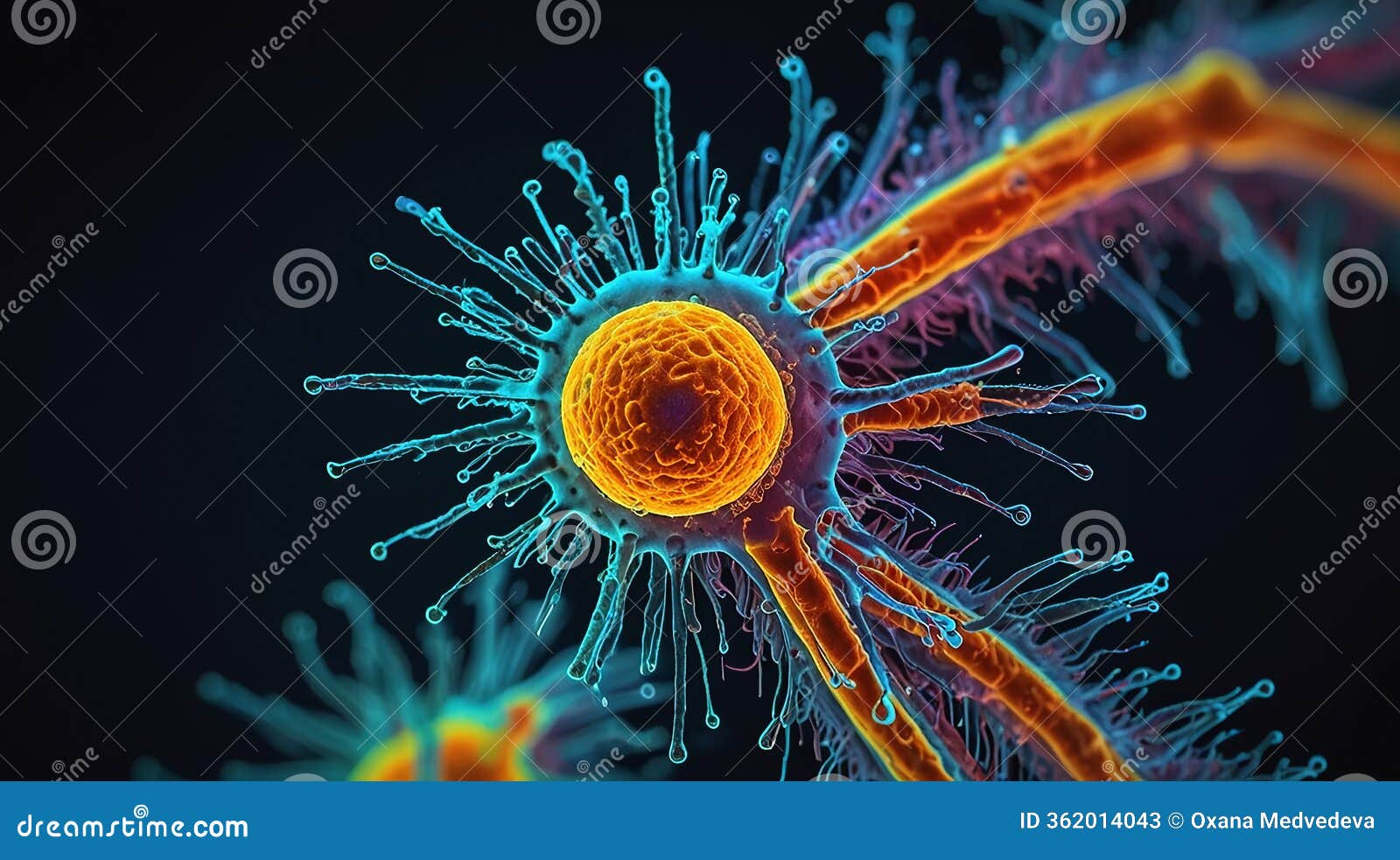 One Bacteriao of Mycoplasma Pheumoniama. Microscopic View Reveals ...