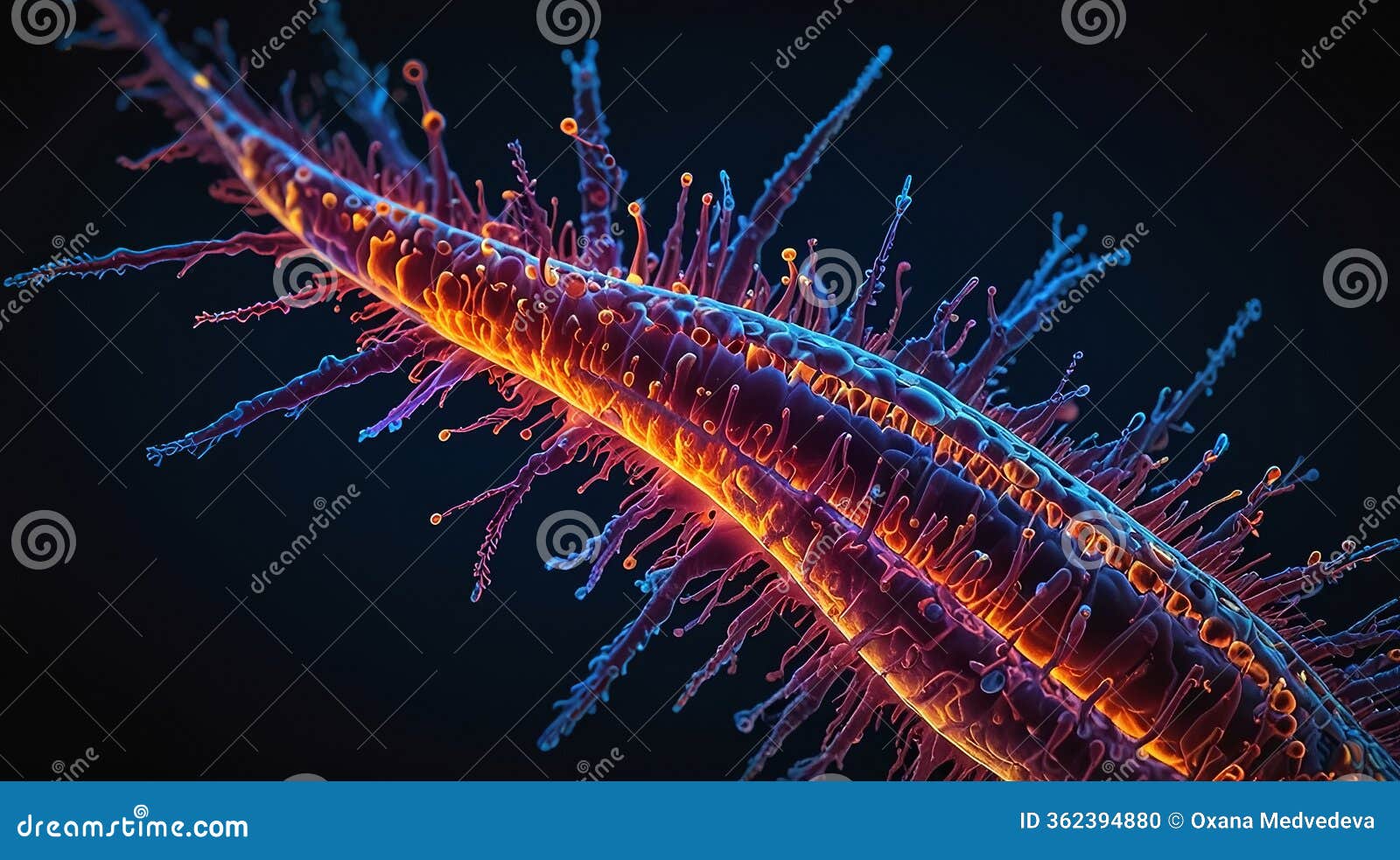 One Bacteriao of Mycoplasma Pheumoniama. Microscopic View Reveals ...