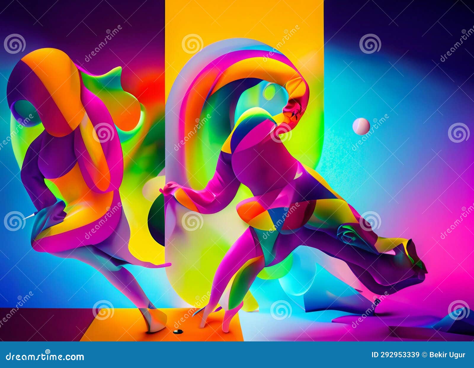 Vivid Colors, Movement and Flow, Impressive Stock Illustration ...