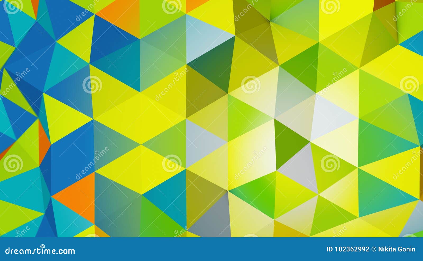 Vivid Colors Polygonal Chaotic Shape Abstract 3D Rendering Stock ...
