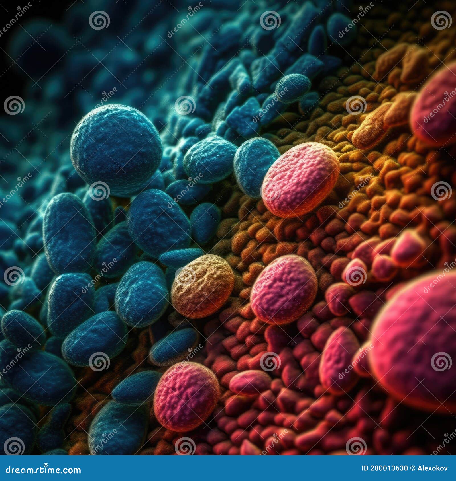 Vivid Colors of Yeast Cells Under the Microscope. Perfect for Science ...
