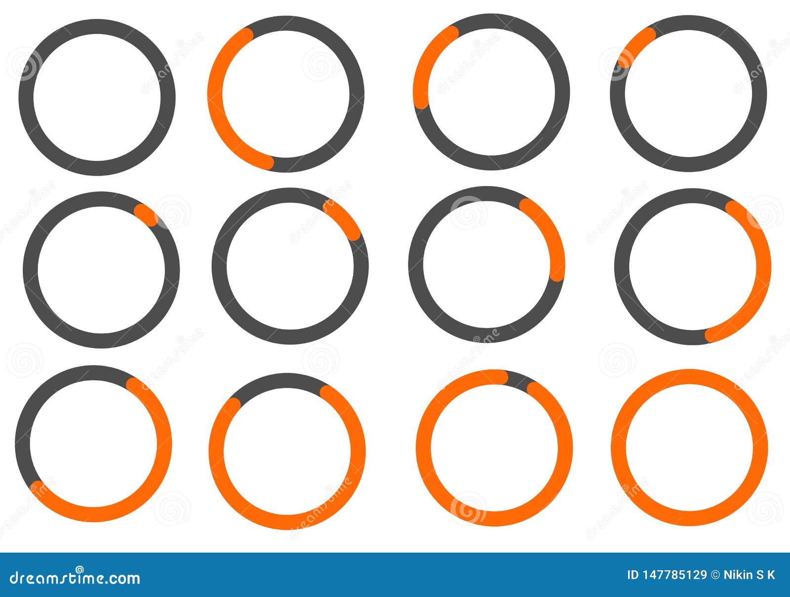 Orange Color Circular Progress Bar for Web and Mobile Applications ...