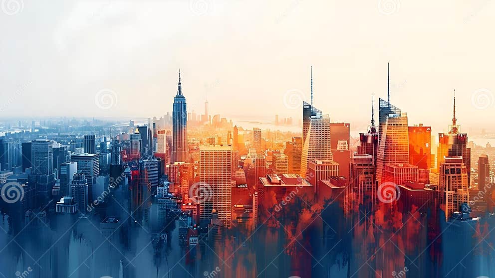 Vivid Computergenerated Cityscape with Iconic Landmarks and Dynamic ...