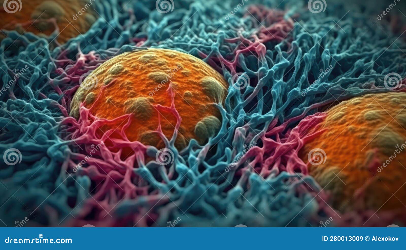 Vivid Connective Tissue Cells Under Electron Microscope. Ideal For ...