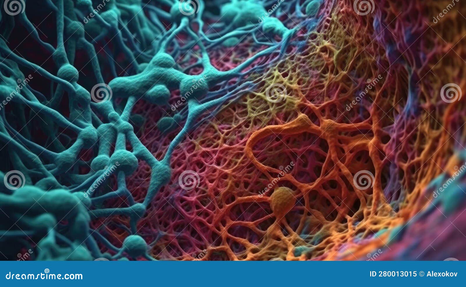 Vivid Connective Tissue Cells Under Electron Microscope. Ideal For ...