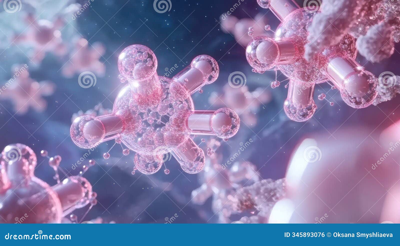 Vivid 3D Render of Viruses in High Detail on Microscopic Level Stock ...