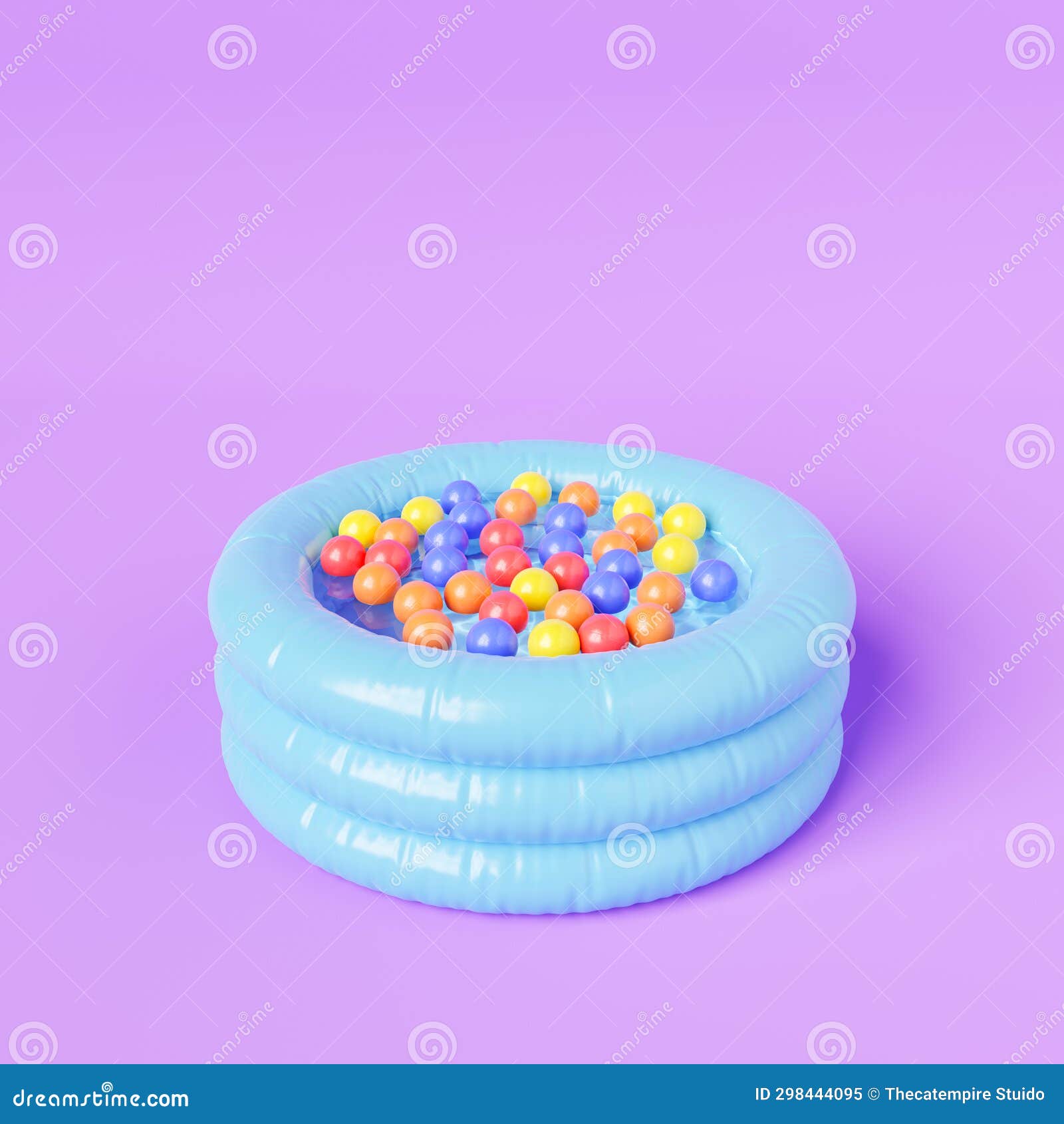 Inflatable Pool with Colorful Balls Stock Illustration - Illustration ...