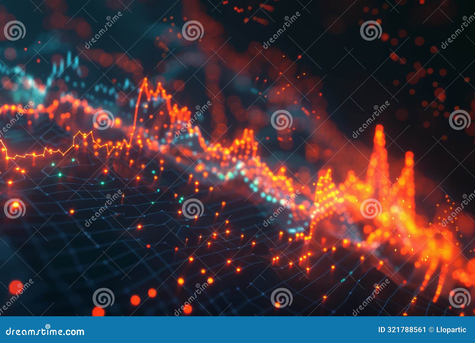 Vivid Depiction of a Data Center with Blurred Lights and Server Racks ...