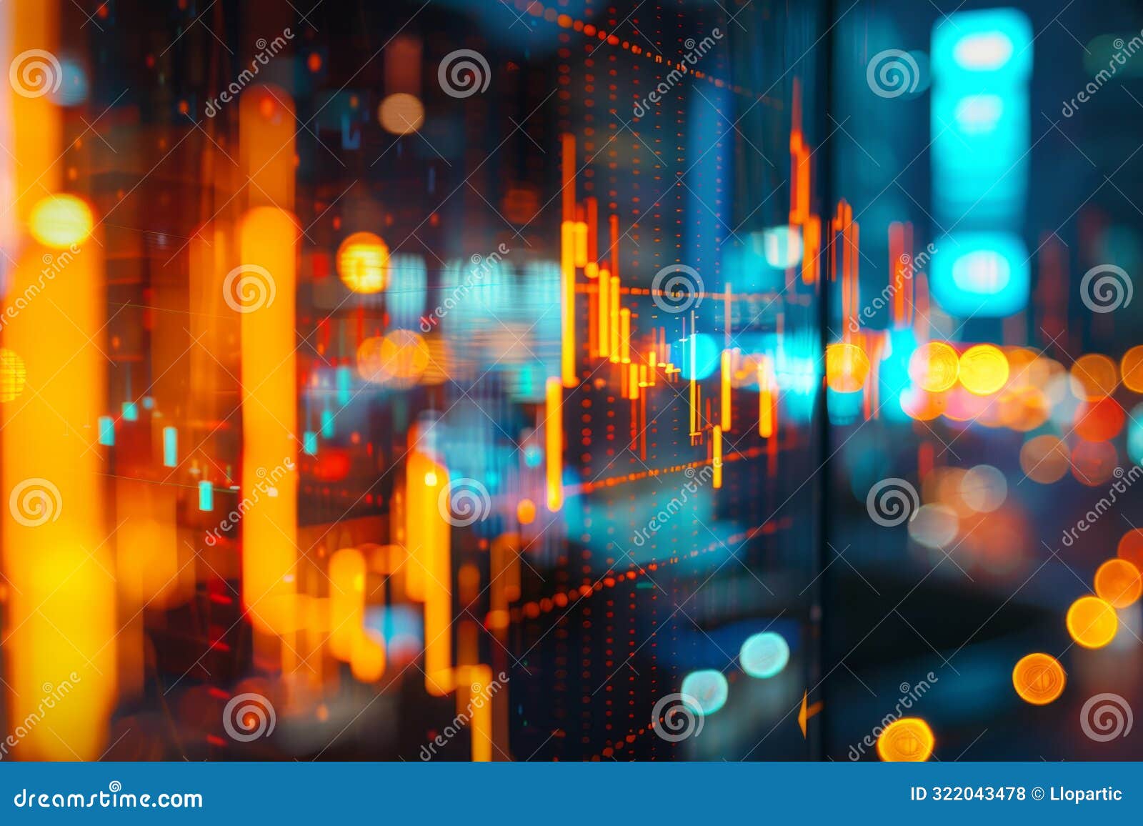 Vivid Depiction of a Data Center with Blurred Lights and Server Racks ...