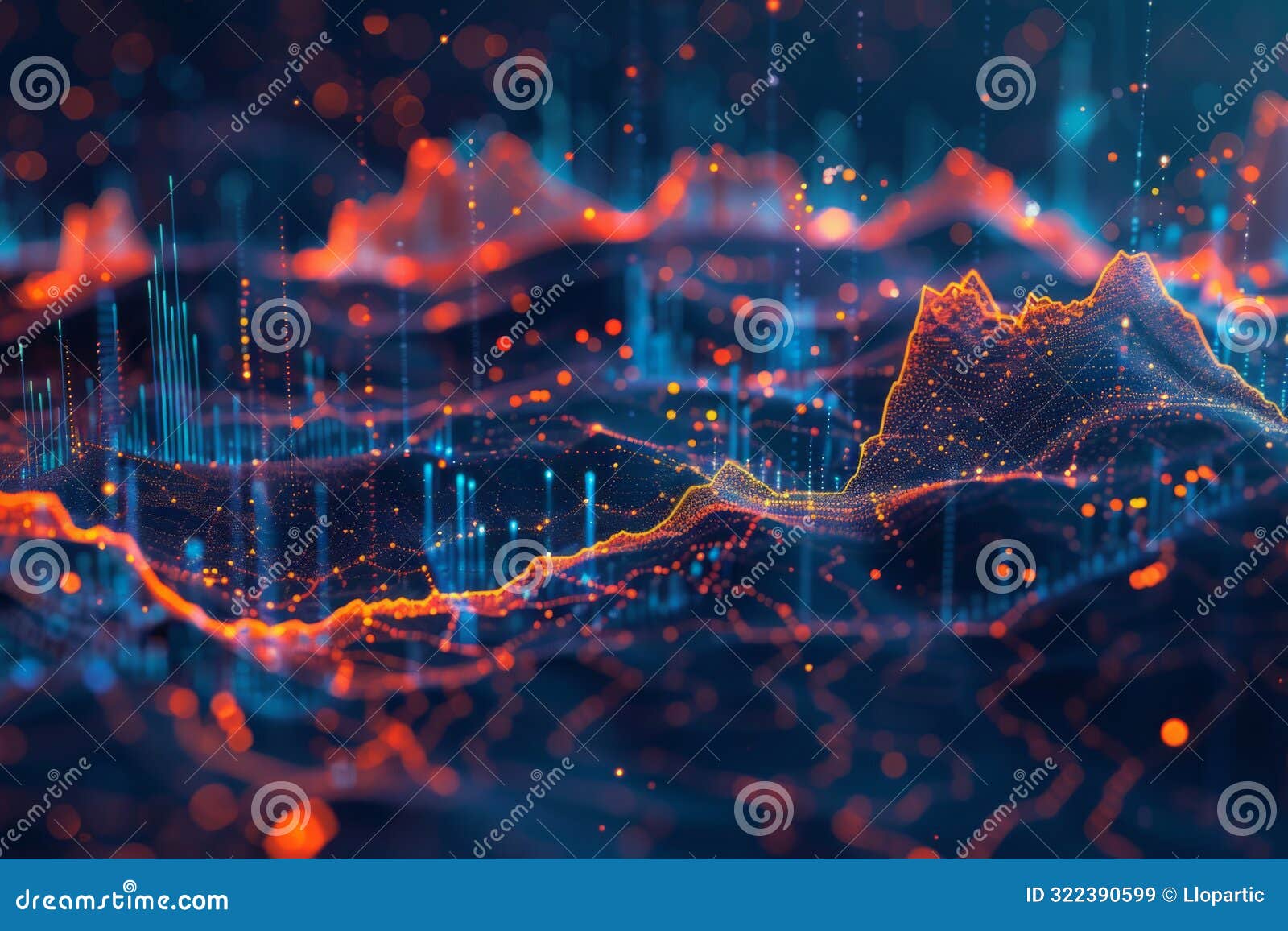 Vivid Depiction of a Data Center with Blurred Lights and Server Racks ...