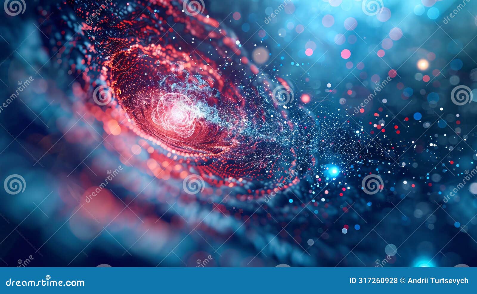 Vivid Digital Representation of a Spiral Galaxy in Deep Space Stock ...