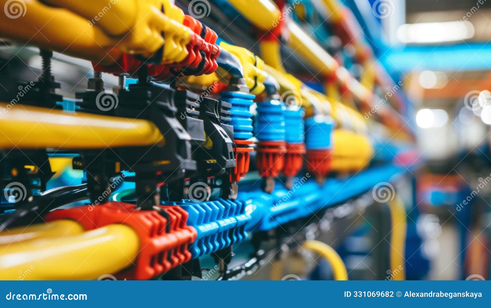 Industrial Cable Warehouse with Colorful Wiring Selection Stock ...