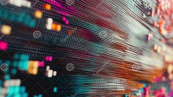 Distorted Computer Display with Anaglyph Glitch Effect Showcasing Pixel ...