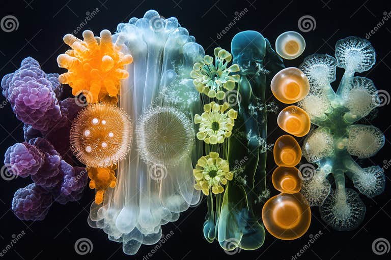 Evolution of Bacteria Showcasing Diverse Shapes and Colors in a ...