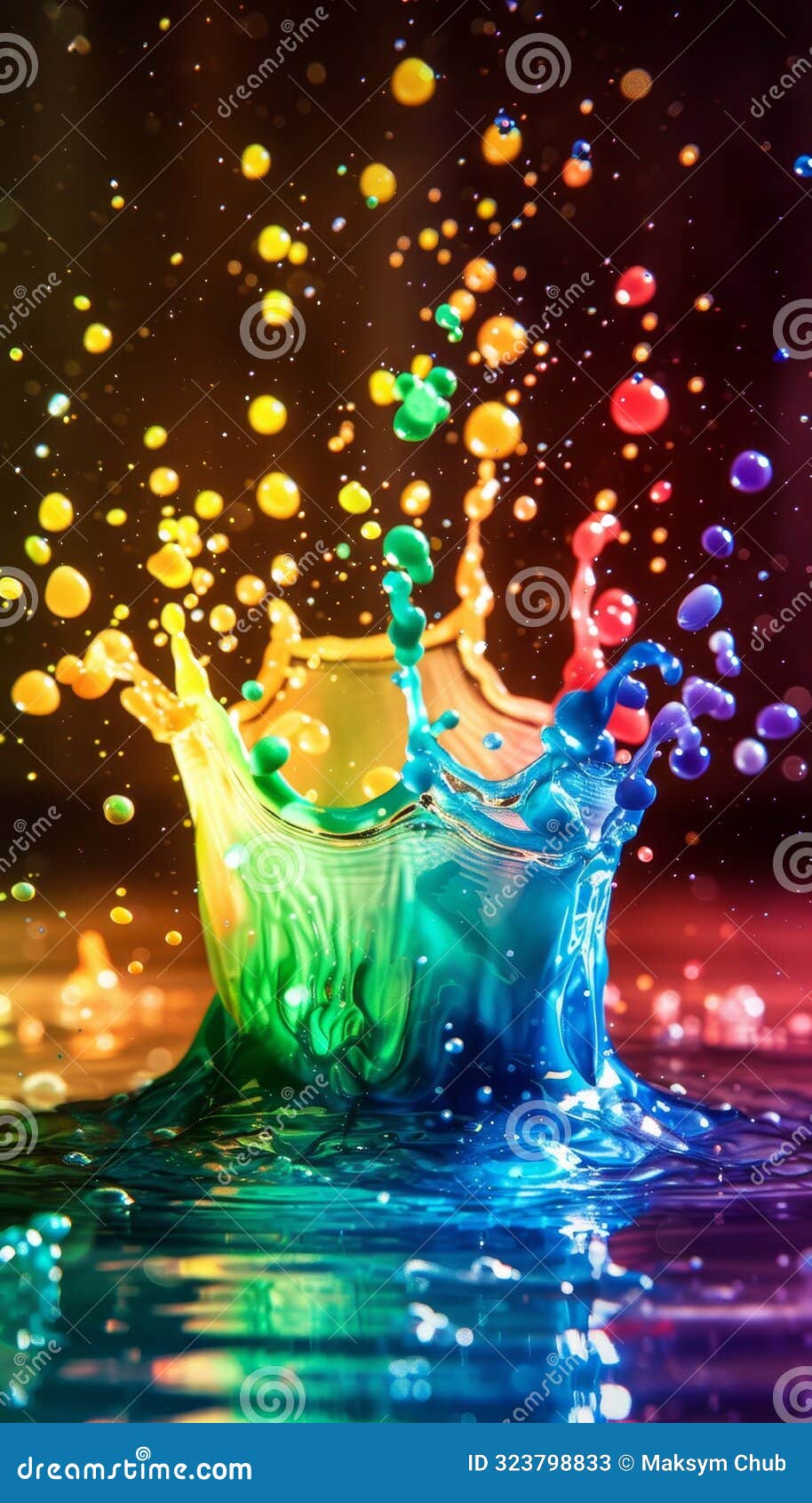 Vivid and Diverse Liquid Paint Splash in Assorted Colors Isolated on ...