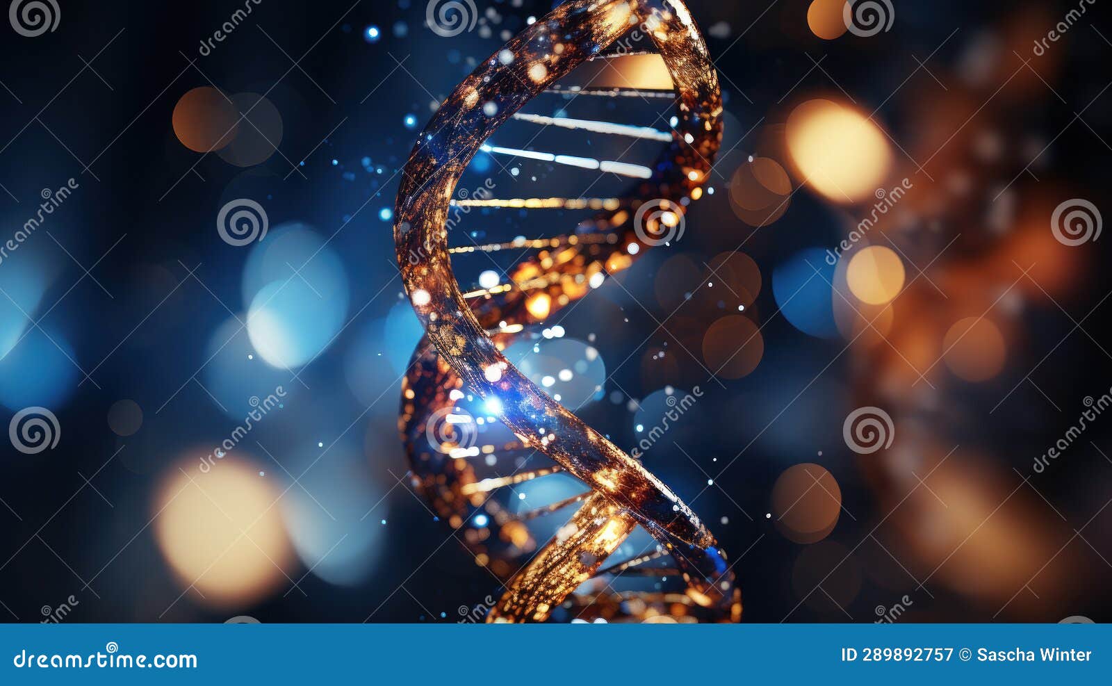 Vivid DNA Double Helix: Illuminating the Code of Life Stock Image ...