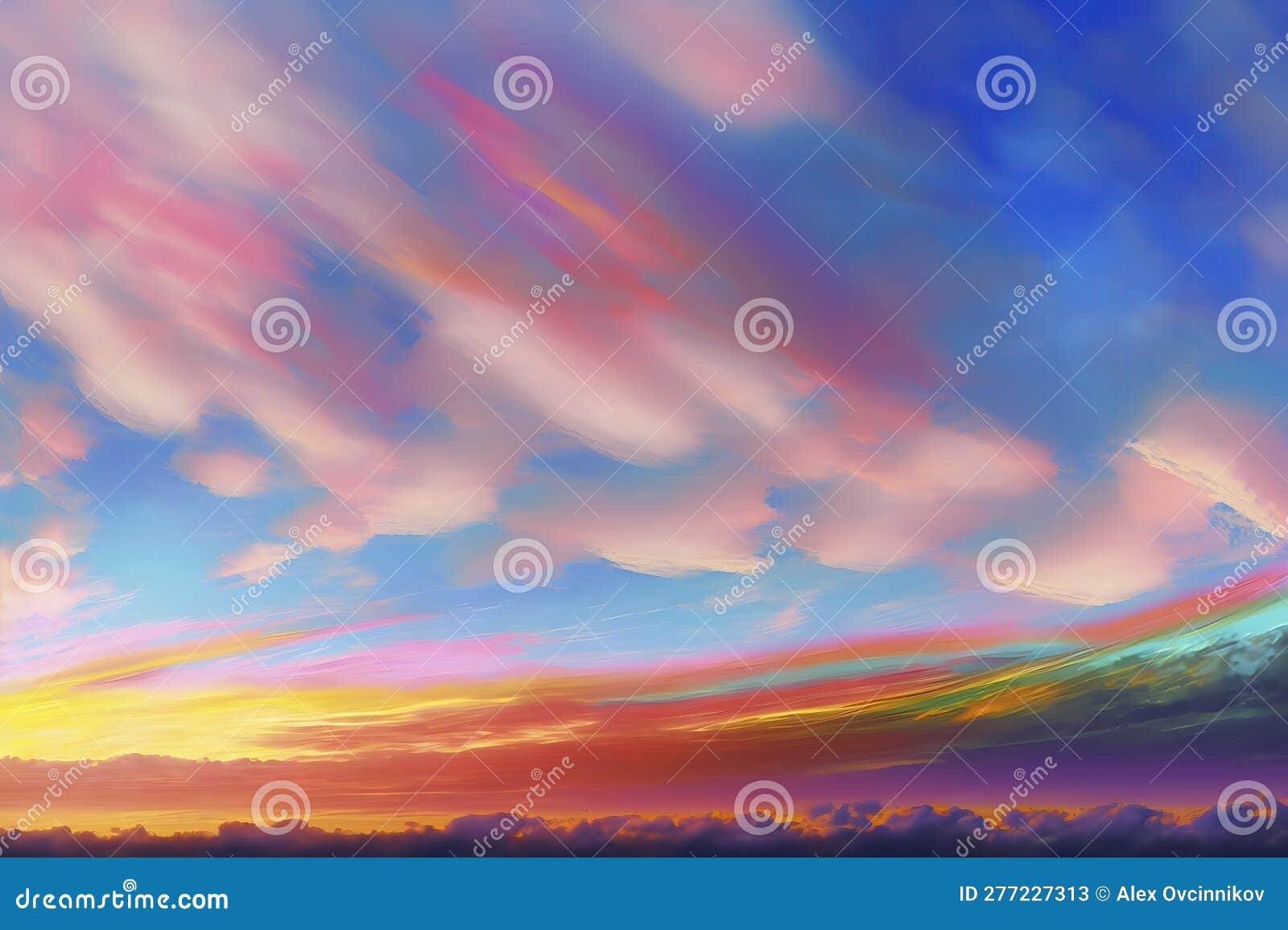 Vivid and Dreamy Sunset Cloudscape Panorama for Wallpapers and Posters ...