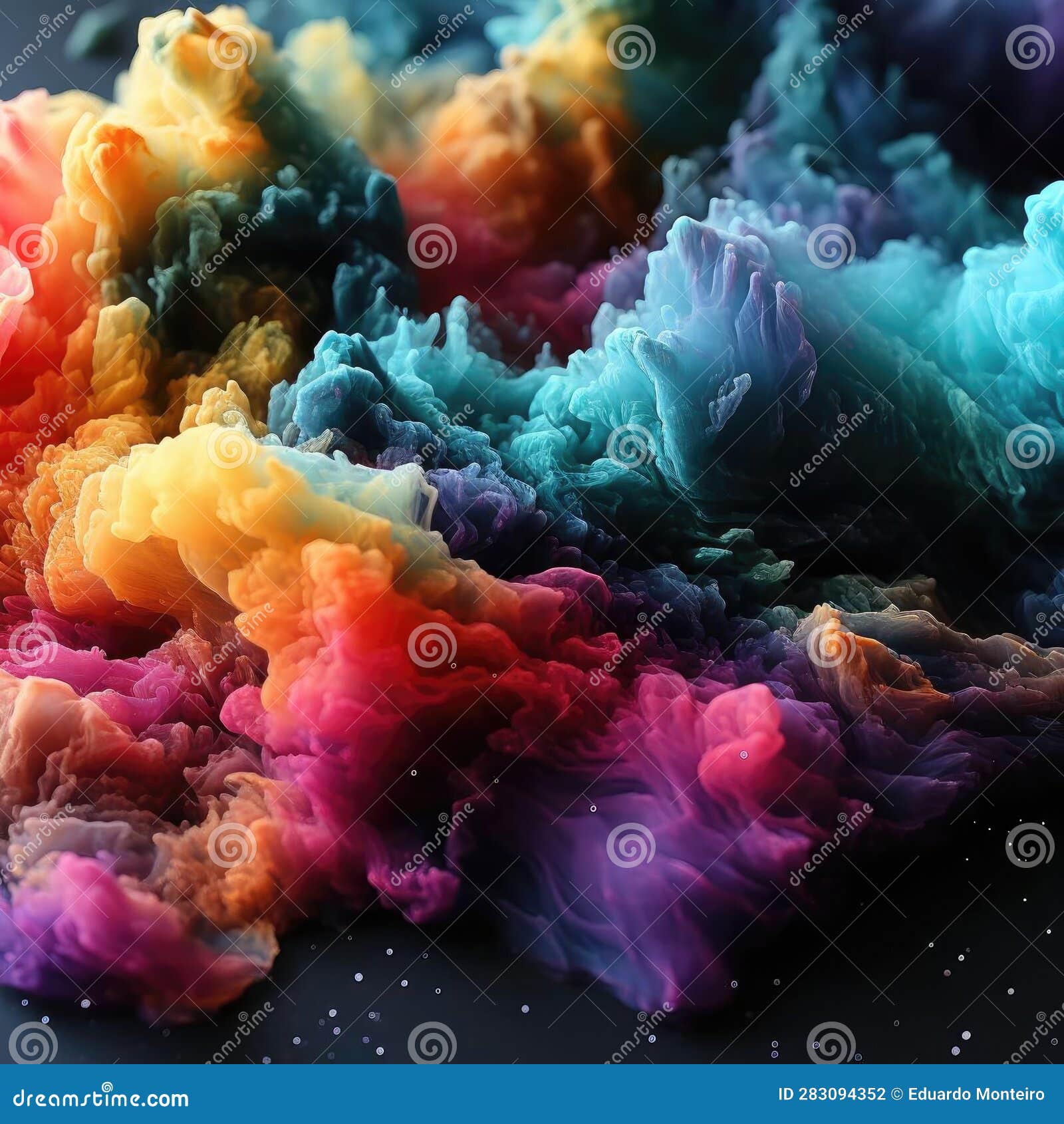 Vivid and Dynamic Ink in Foam and Dust Stock Illustration ...