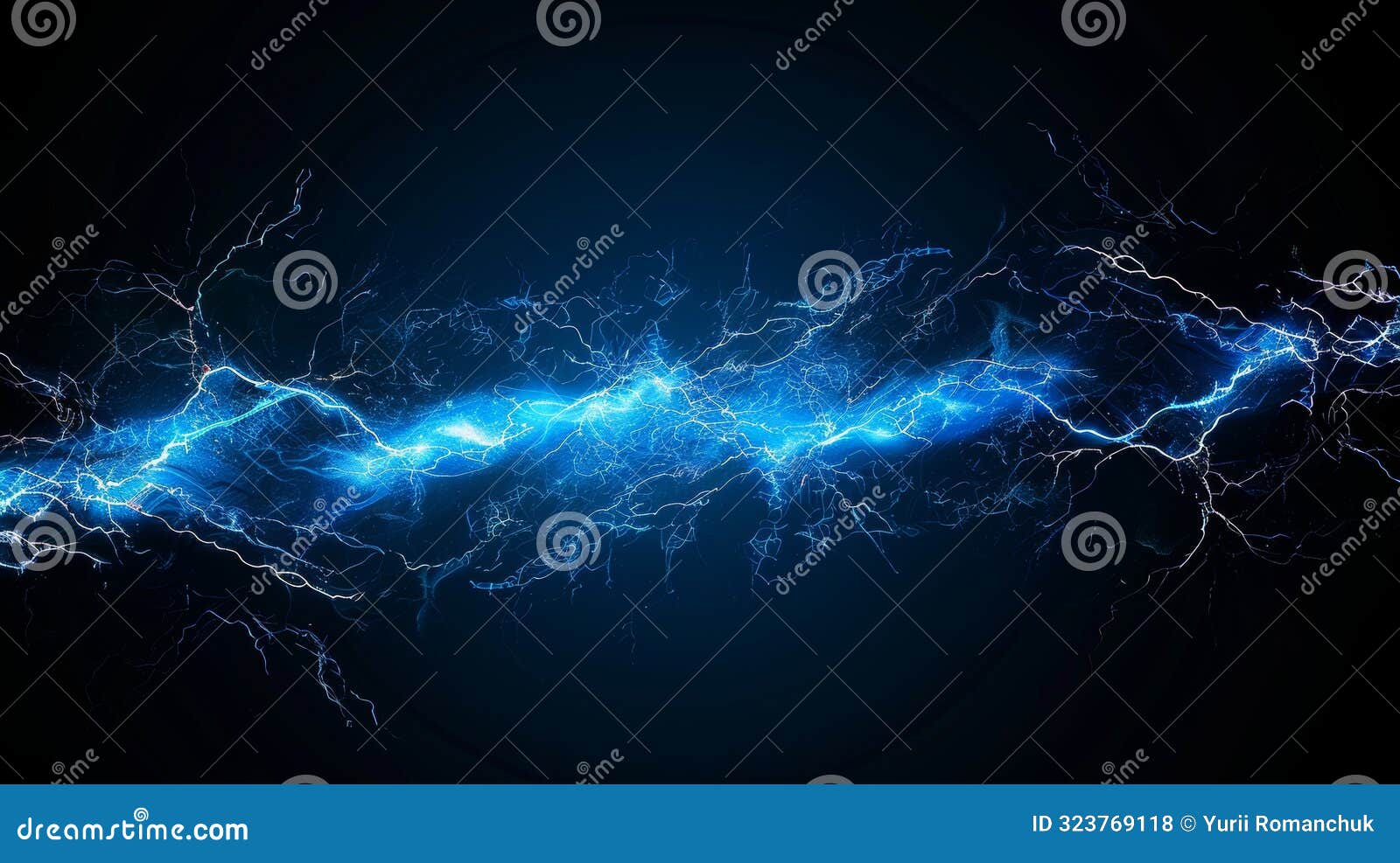Vivid Electric Arc, High Voltage Effect on Black Background ...