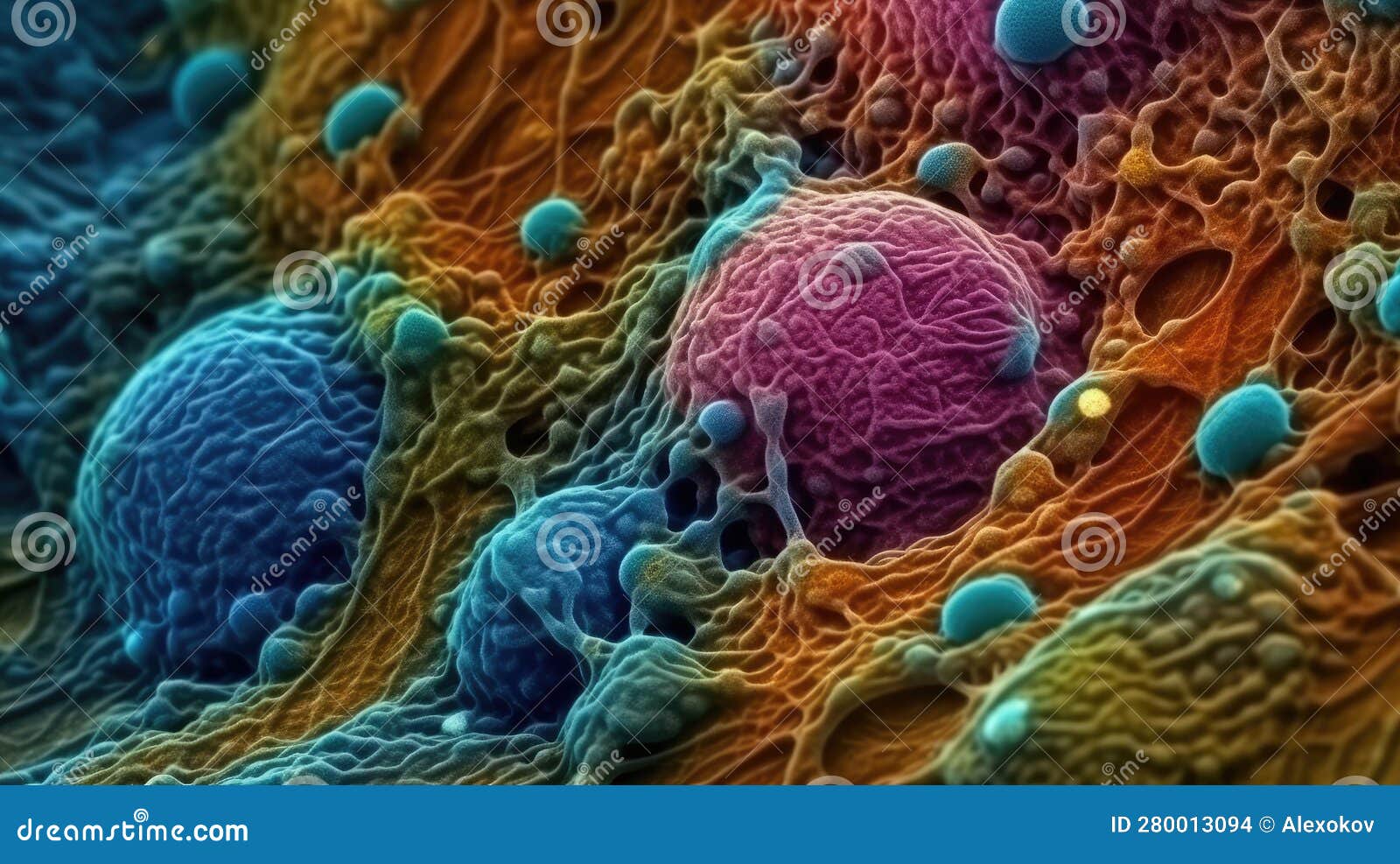 Vivid Endocrine System Cells Under Electron Microscope. Ideal for ...