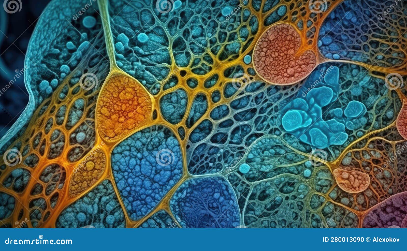 Vivid Endocrine System Cells Under Electron Microscope. Perfect for ...