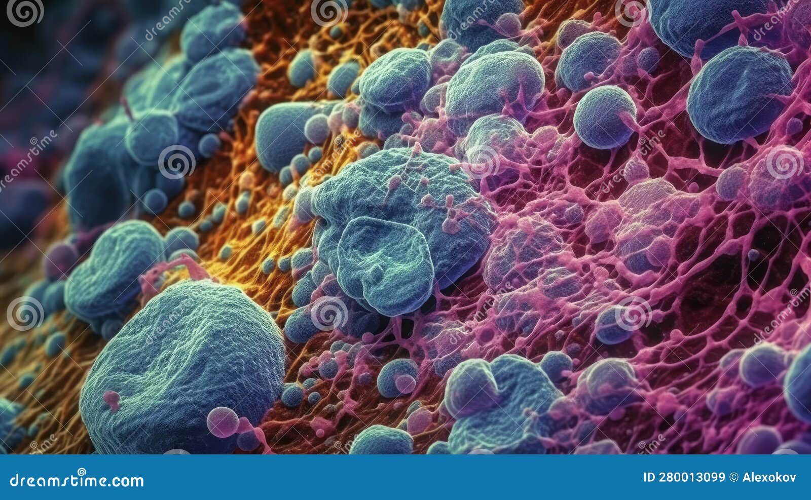 Vivid Endocrine System Cells Under Electron Microscope. Perfect for ...