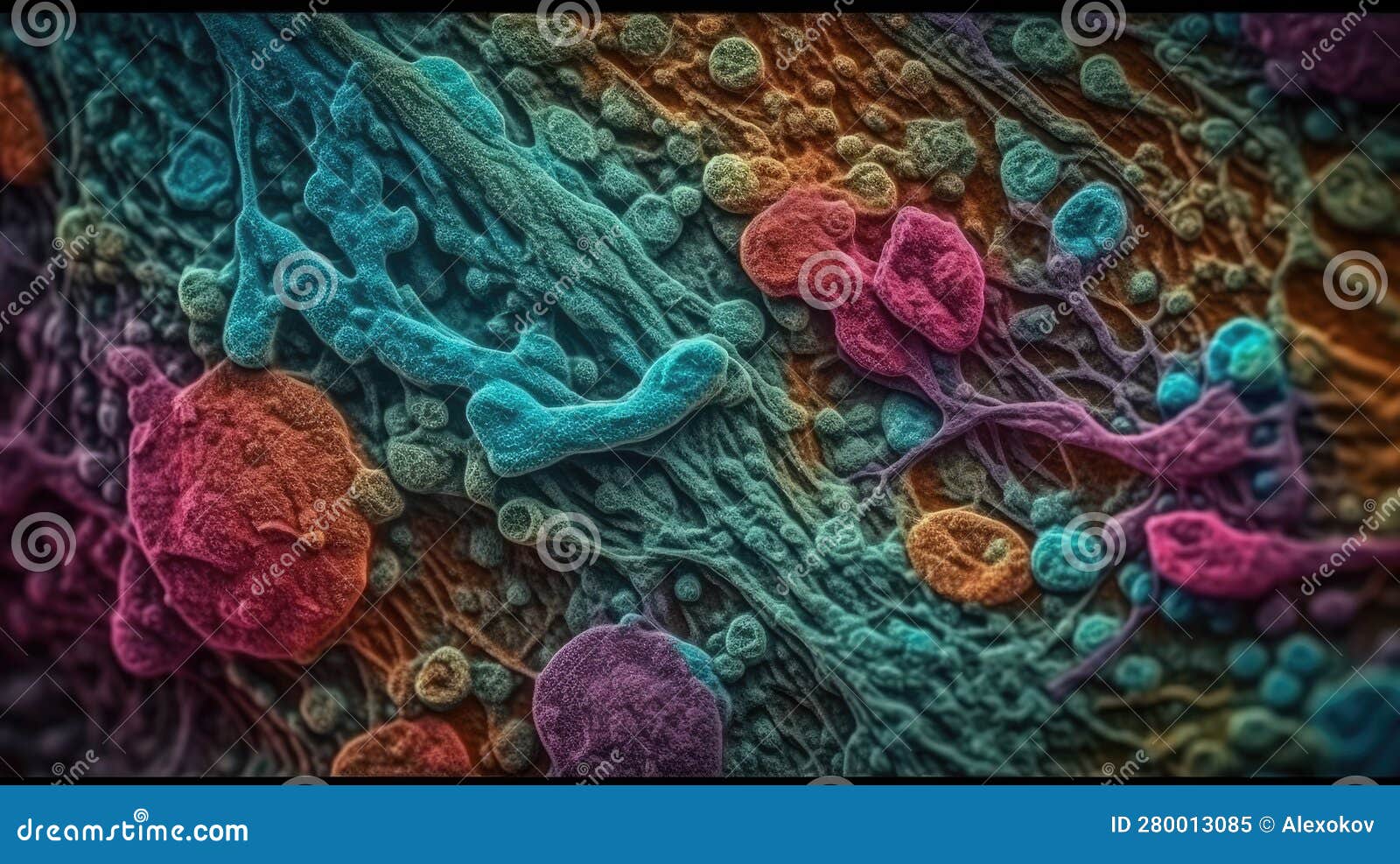 Vivid Endocrine System Cells Under Microscope. Ideal for Medical ...