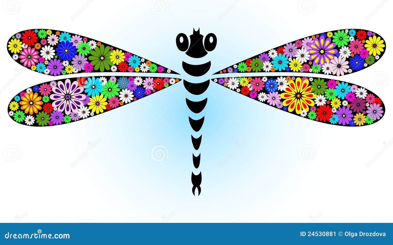 Vivid fantasy dragonfly stock vector. Illustration of decor - 24530881
