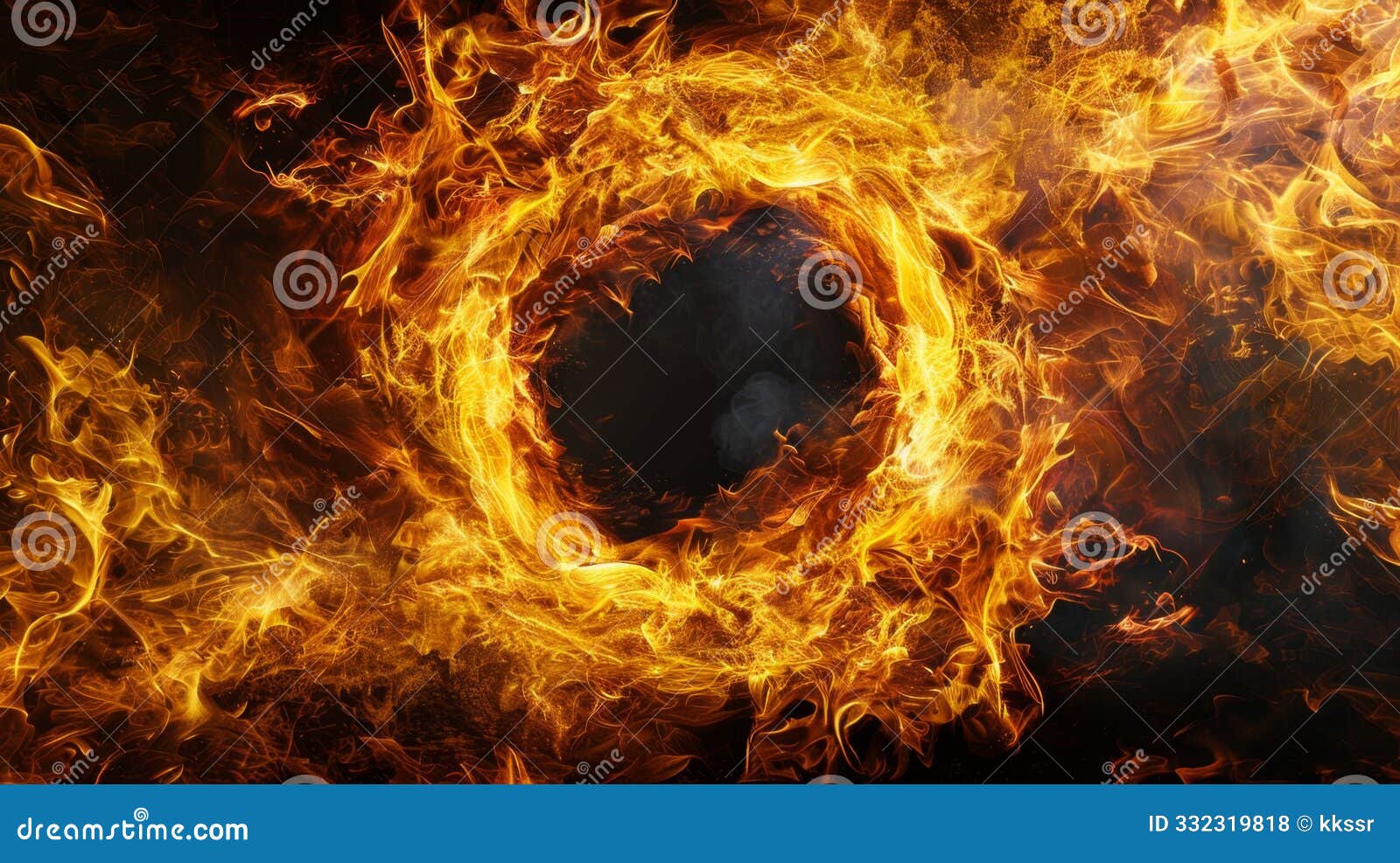 Vivid Flames Create a Stunning Circle of Fire in Motion on a Black ...