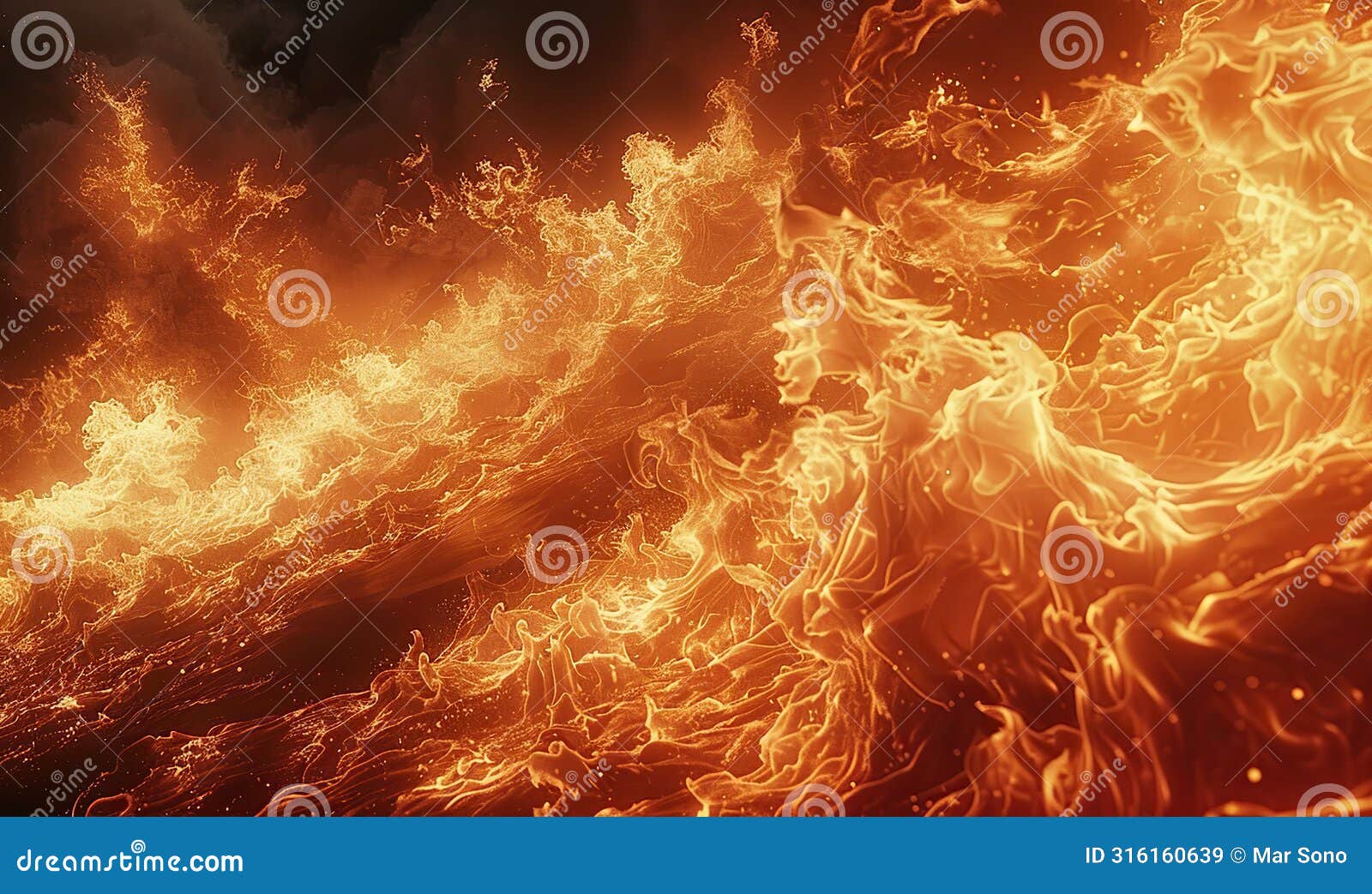 Vivid Flames of Fire Consuming Frame with Dark Backdrop and Floating ...