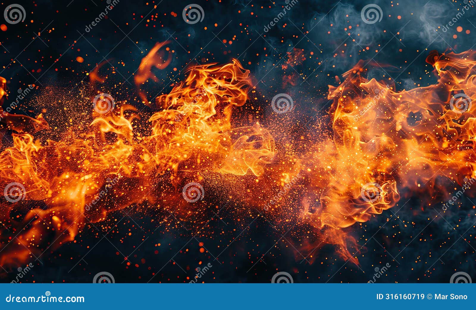 Vivid Flames of Fire Consuming Frame with Dark Backdrop and Floating ...