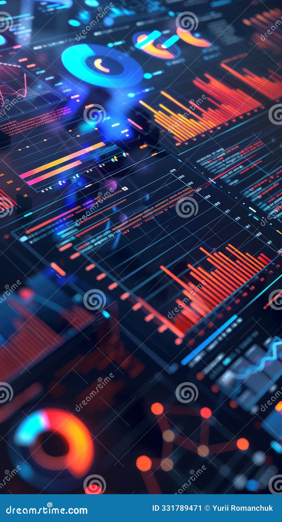 Vivid Floating Charts in Realistic Image Symbolize Abstract Data ...