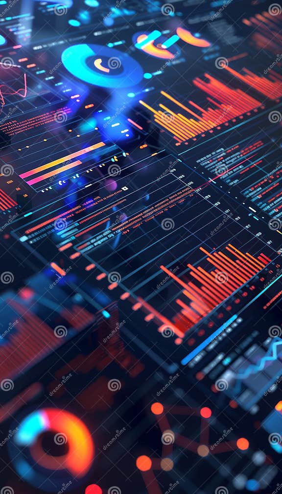 Vivid Floating Charts in Realistic Image Symbolize Abstract Data ...